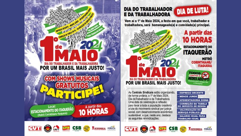 FESMIG » Centrais sindicais farão ato conjunto no 1º de maio de 2024 ... FESMIG » Centrais sindicais farão ato conjunto no 1º de maio de 2024 ...